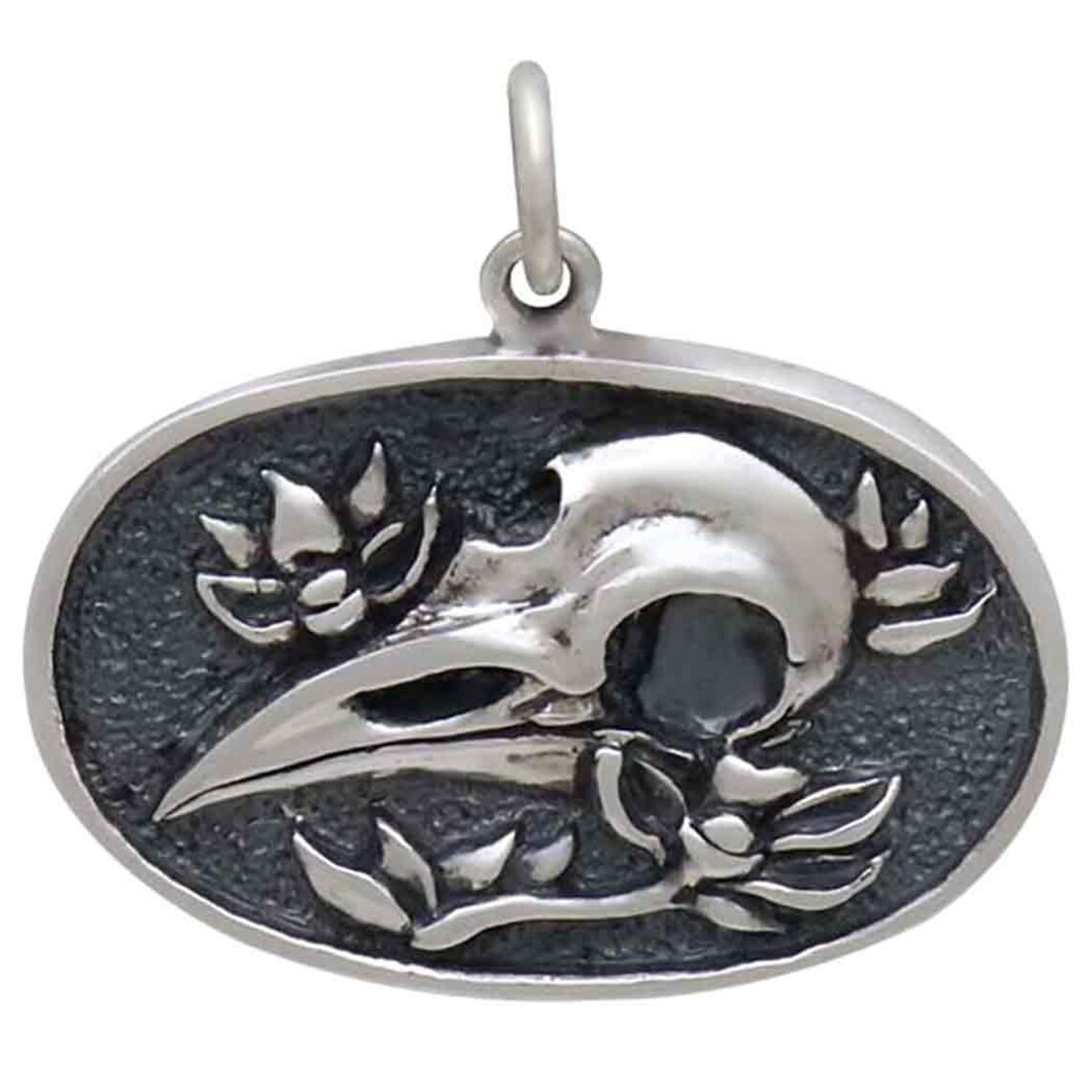 Raven Skull Pendant .925 Sterling Silver Raven Pendant. - Etsy