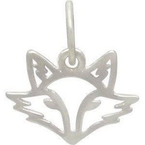Sterling Silver Fox Charm. 925 Sterling Silver Fox Face Charm. Tiny Fox ...