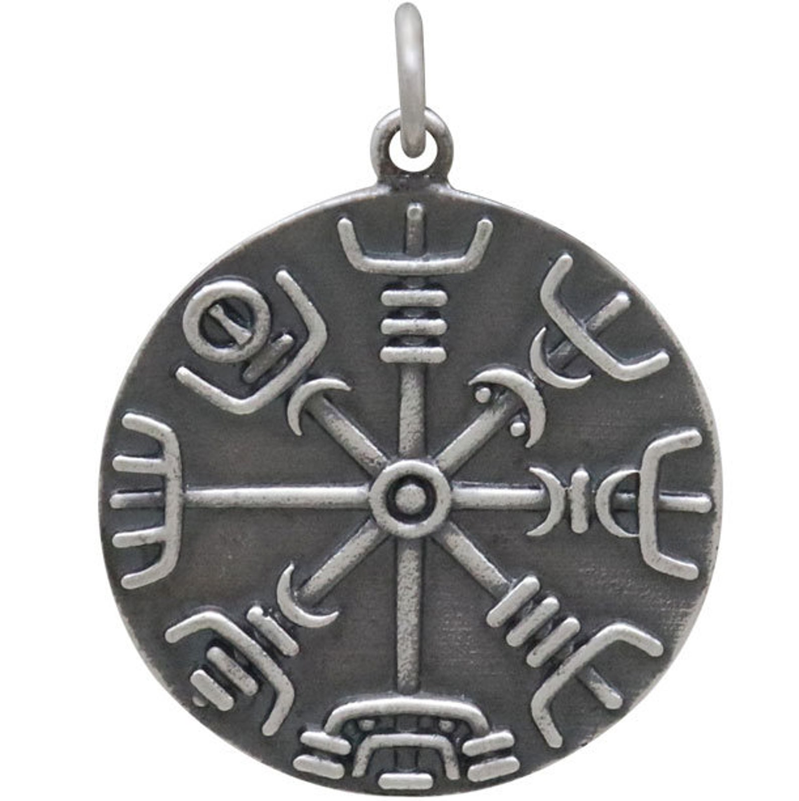 Sterling Silver Vegvisir Charm. 925 Sterling Viking Charm. | Etsy