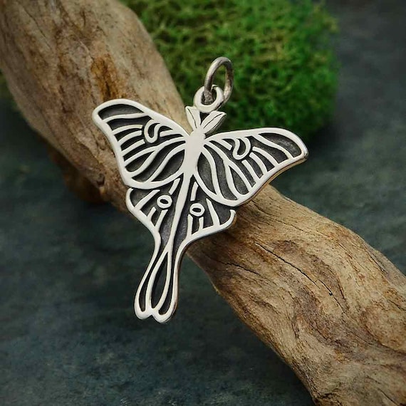 Sterling Silver Luna Moth Charm. 925 Sterling Silver Luna Moth | Etsy
