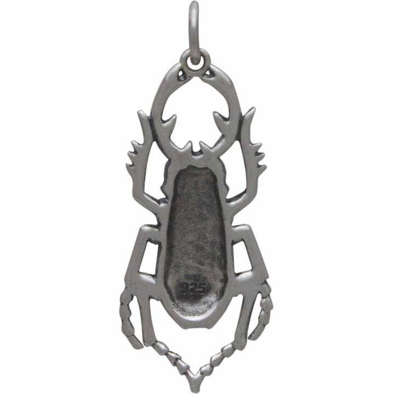 Sterling Silver Beetle Charm. Stag Beetle Charm. 925 Solid - Etsy