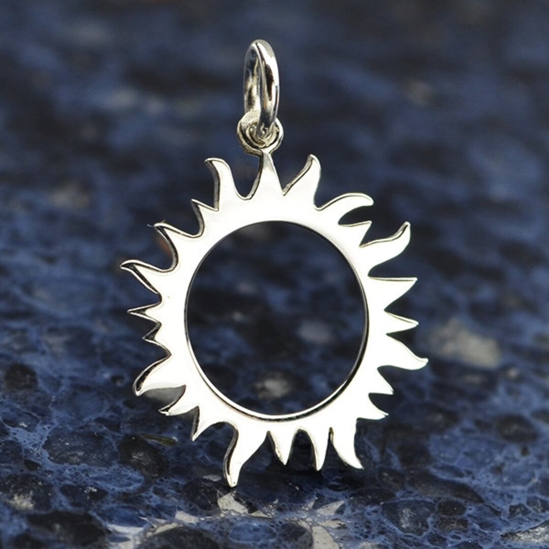 Sterling Silver Eclipse Charm. 925 Sterling Silver Sun Necklace ...