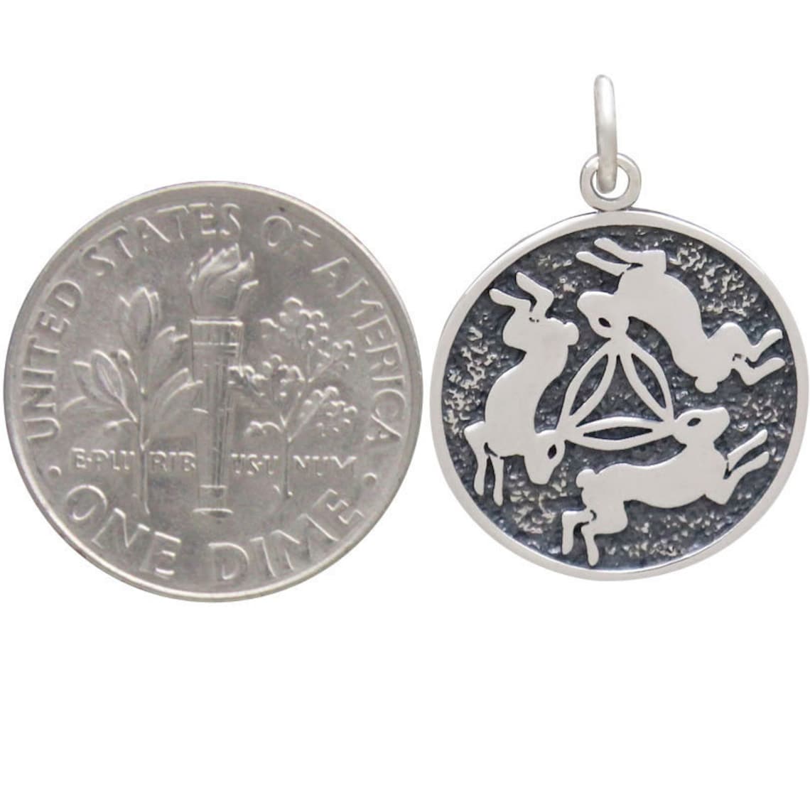 Sterling Silver Rabbit Charm. Running Rabbit Charm. Bunny Gift. 925 ...
