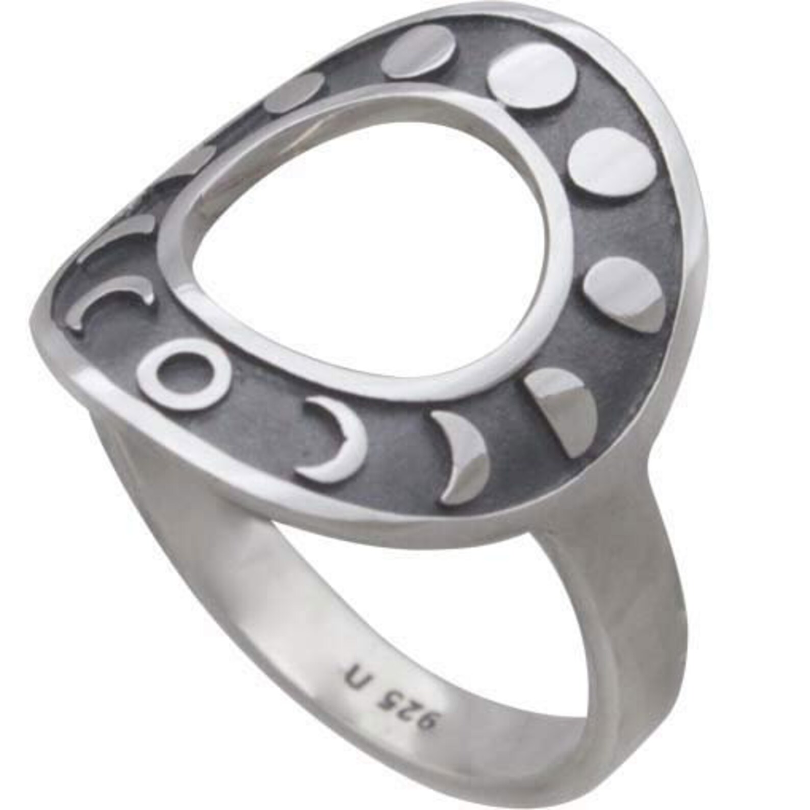 Sterling Silver Round Moon Phases Charm. 925 Stering Silver - Etsy