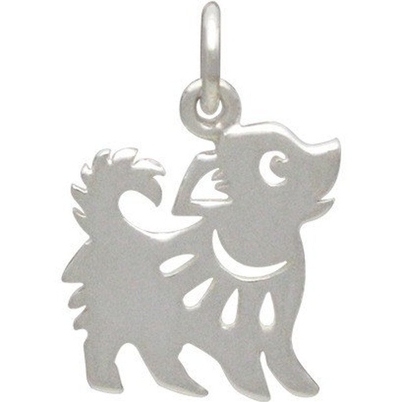 Sterling Silver Dog Charm. 925 Solid Sterling Silver Terrier - Etsy