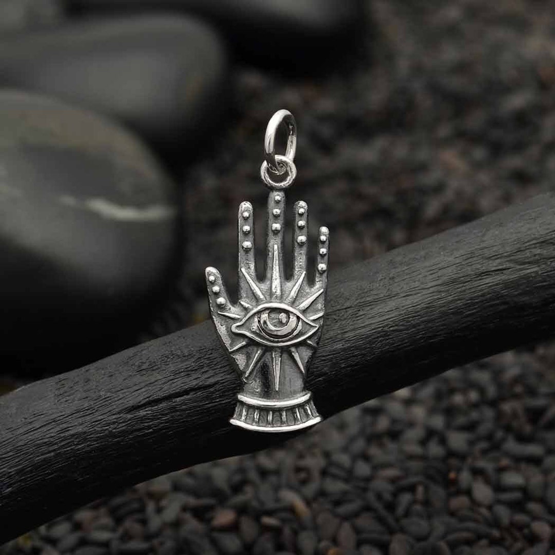 All Seeing Eye 925 Sterling Silver Eye Hand Charm Sterling Silver Evil ...
