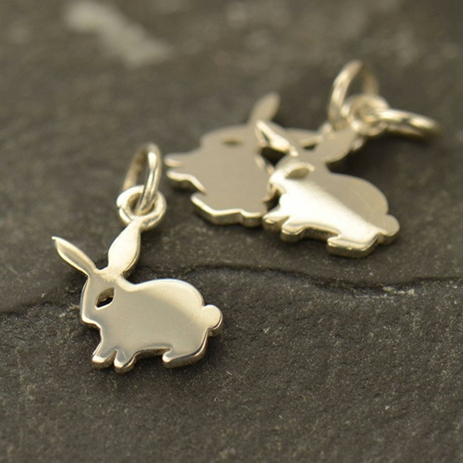Sterling Silver Bunny Charm. 925 Sterling Silver Tiny Rabbit - Etsy