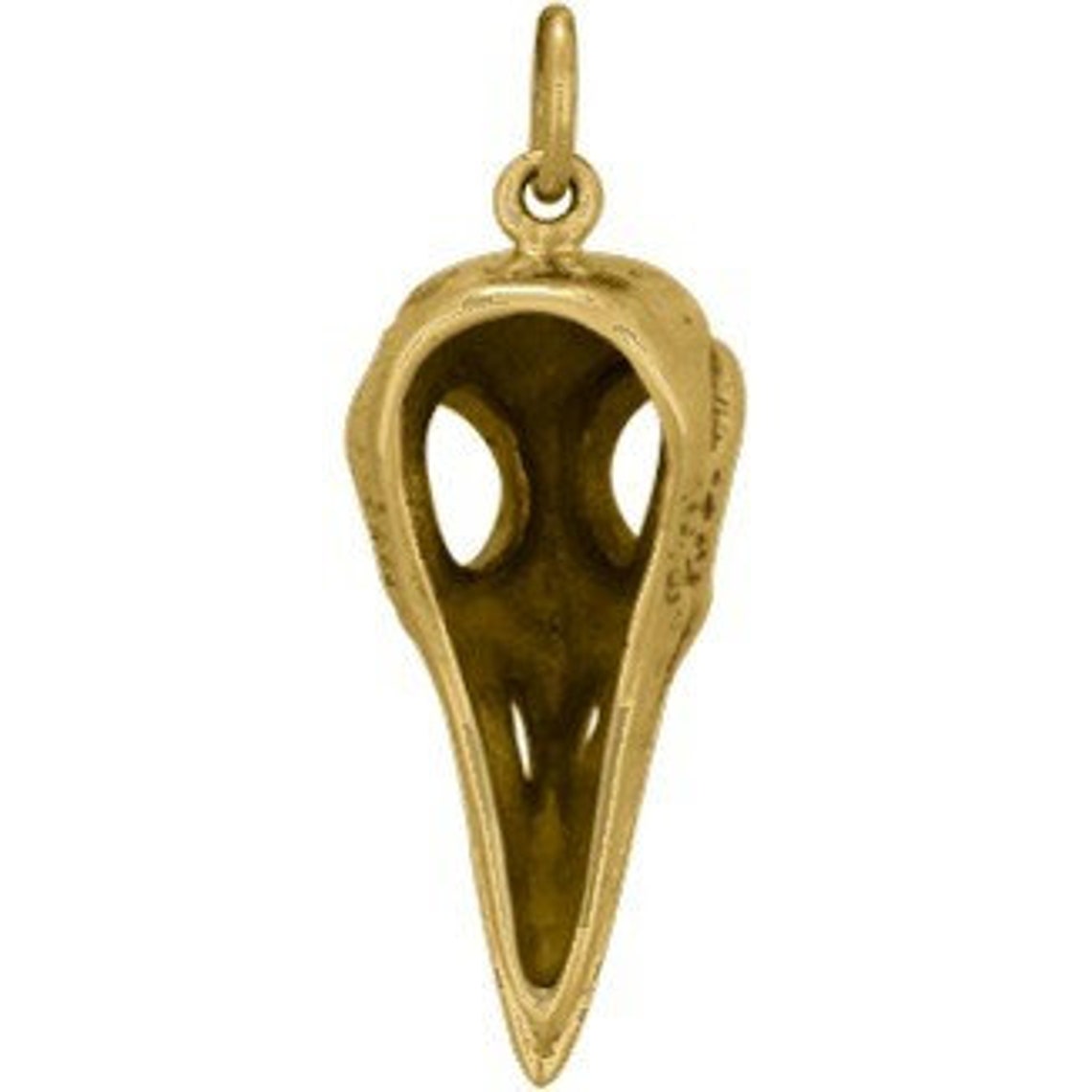 Raven Skull Pendant. Solid Bronze Talon Pendant. Gold Raven Skull ...