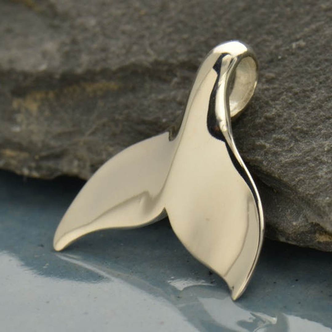 925 Sterling Silver Whale Tail Pendant Whale Tail Charm - Etsy