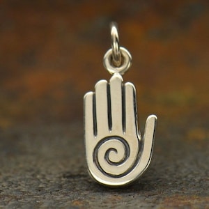 Sterling Silver Healing Hand Charm. 925 Solid Sterling Silver Charms ...