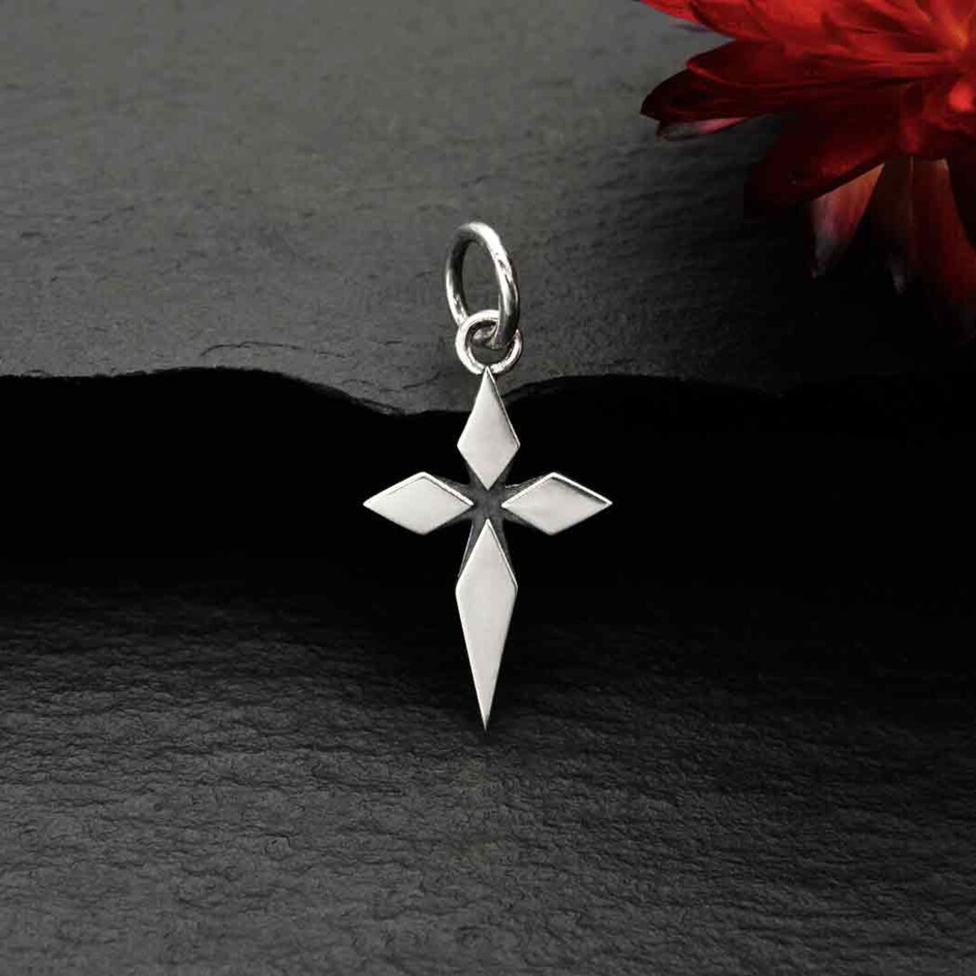 North Star Cross Charm 925 Sterling Silver North Star North Star ...