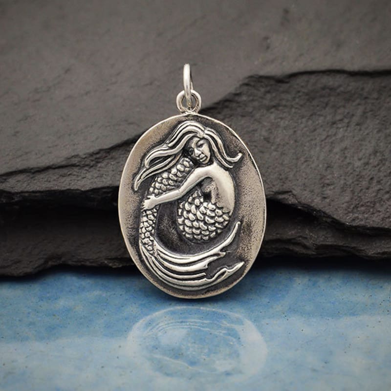Sterling Silver Mermaid Charm - Etsy