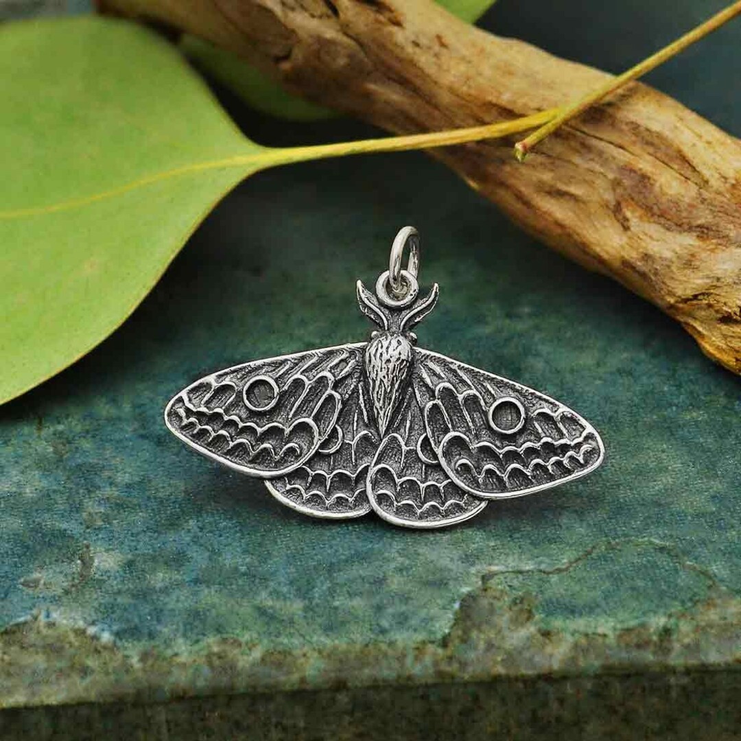 Sterling Silver Moth Pendant Solid .925 Sterling Silver Moth Pendant ...