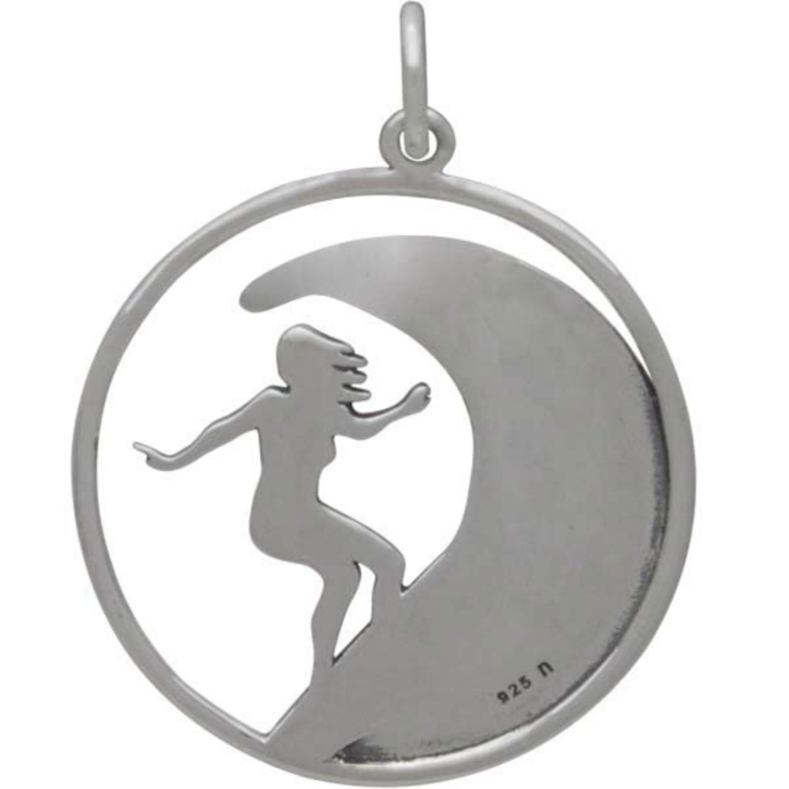 Sterling Silver Surfer Girl Charm. Surfing Charm. Surfing Girl Pendant ...