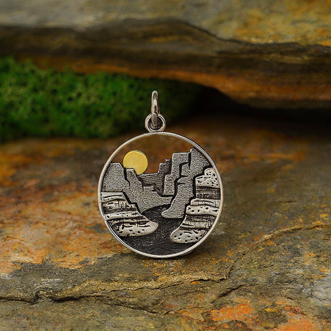 Canyon Charm Sterling Silver With Bronze Sun Sterling Silver Canyon and ...