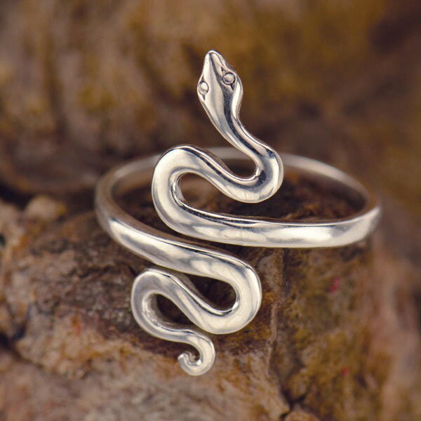 Snake Ring or Charm .925 Sterling Silver or Solid Bronze Snake Ring ...