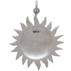 Sterling Silver Sun Charm. 925 Sterling Silver Smiling Sun Pendant ...