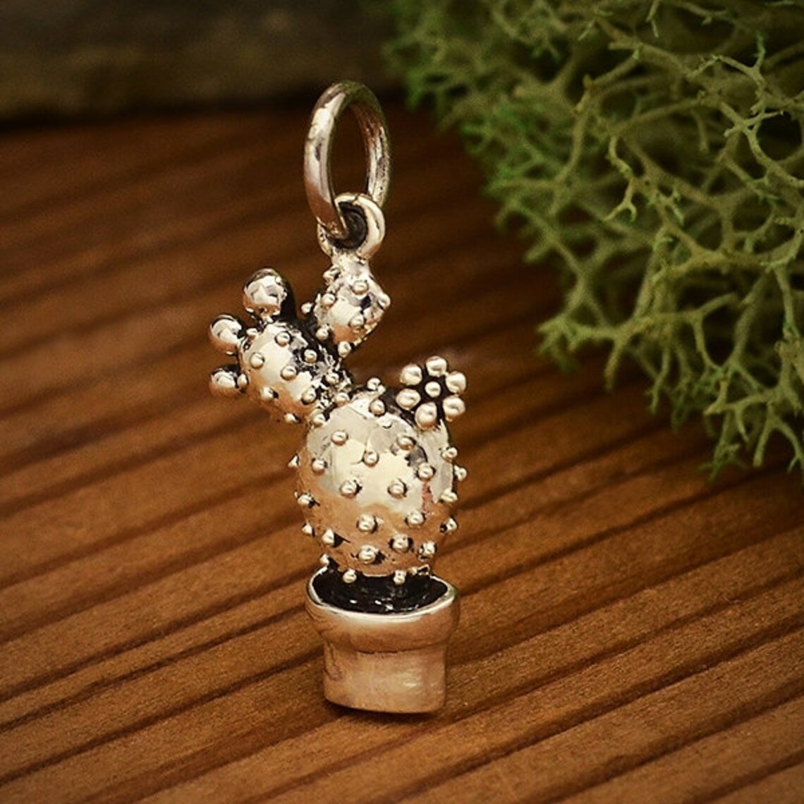 Prickly Pear Cactus Charm. 925 Sterling Silver Cactus Charm. - Etsy