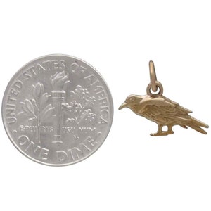 Sterling Silver Raven Charm. 925 Sterling Silver or Bronze Raven Charm ...