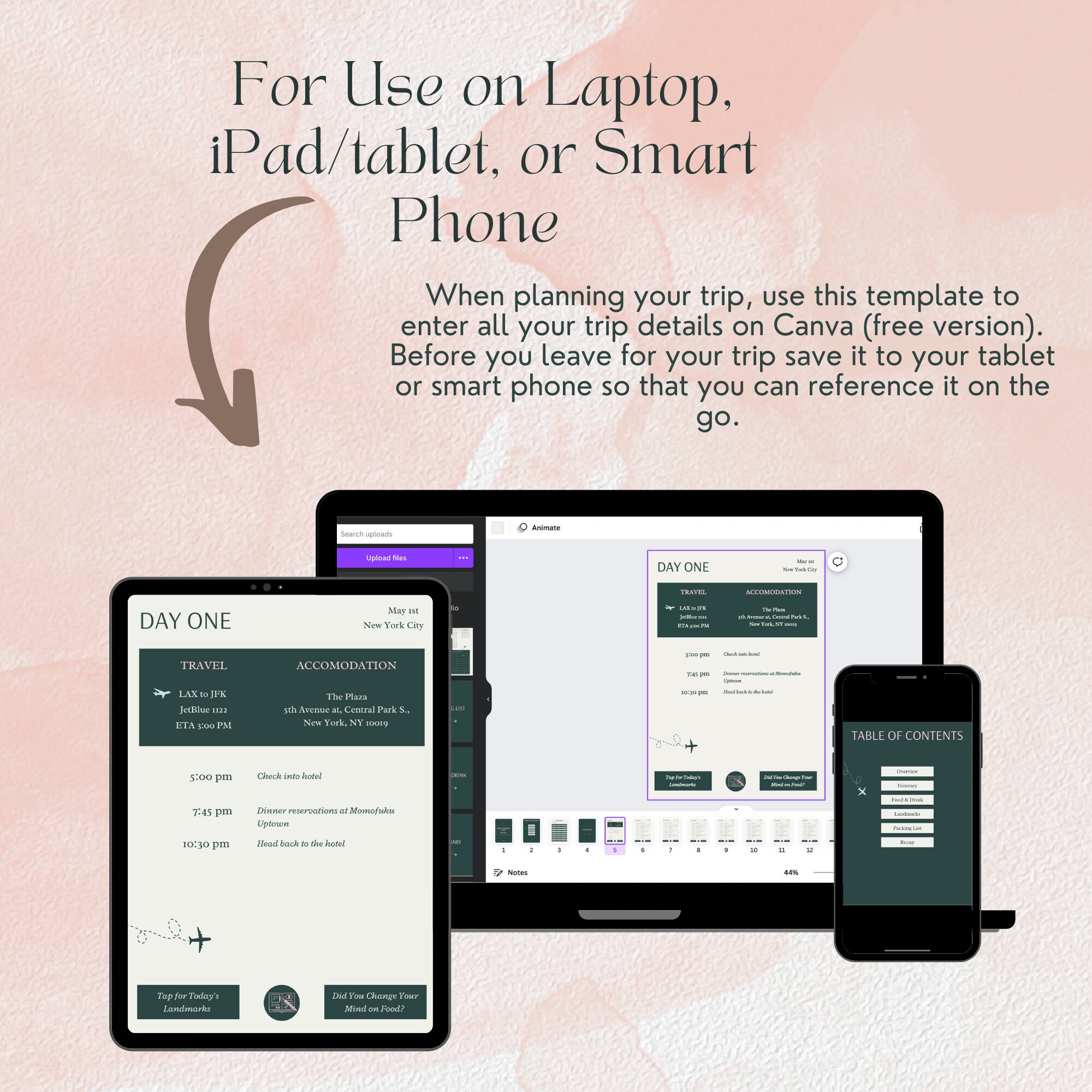 Digital Travel Guide, Editable Travel Planner, Aesthetic Travel ...
