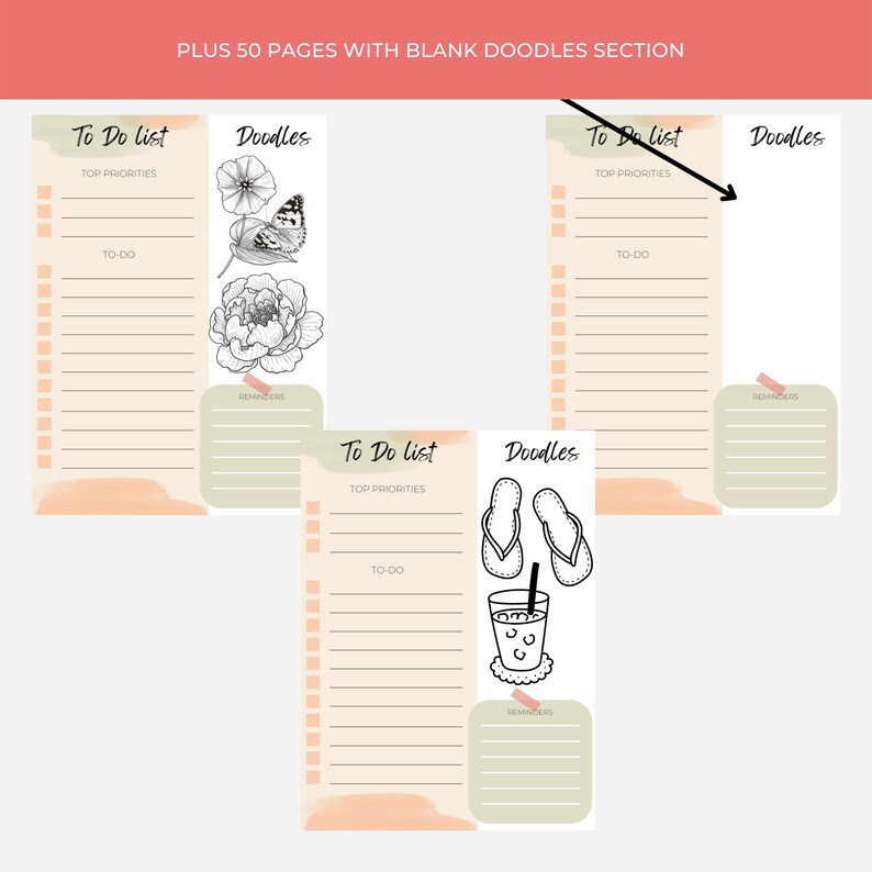 Digital to Do List, To-do List, Printable, Goodnotes, Doodles, Coloring ...