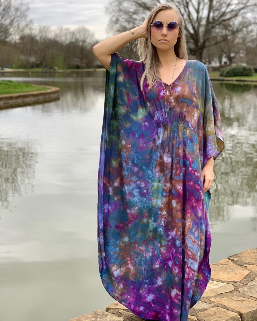 Colorful Tie Dye Dress, Colorful Maxi Dress, Boho Maxi Dress, Tie Dye ...