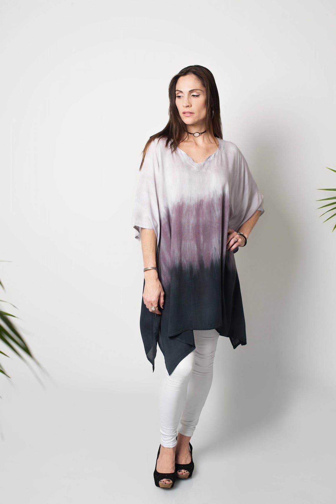 Green Tunic Top Boho Green Top Tie Dye Tunic Tie Dyed Top - Etsy