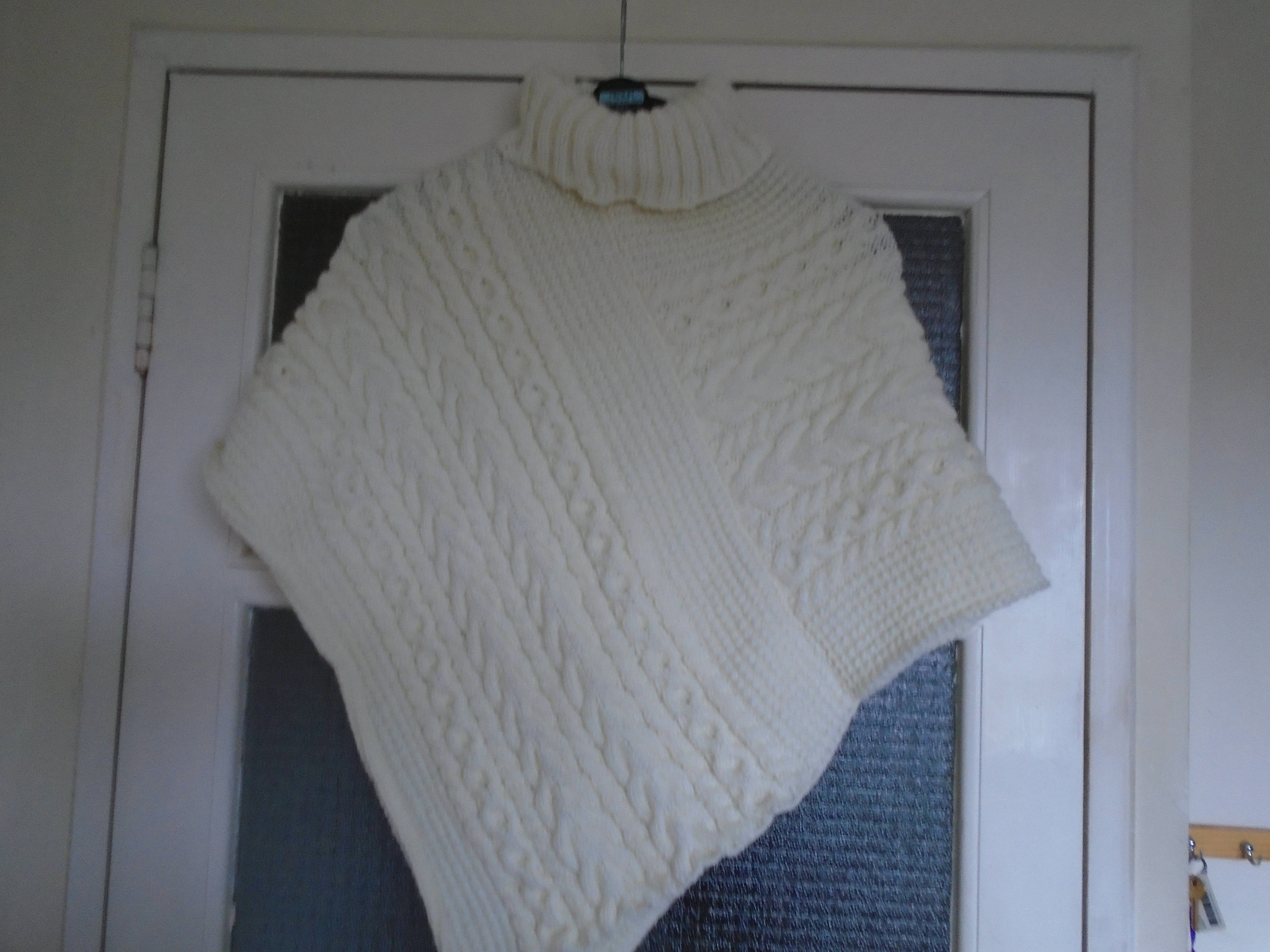 Cream Aran Poncho - Etsy UK