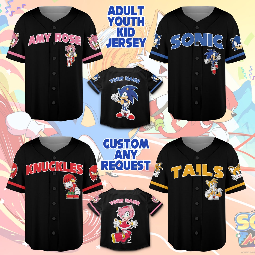 Custom Sonic the Hedgehog Baseball Jersey Personalized Sonic Shirt ...