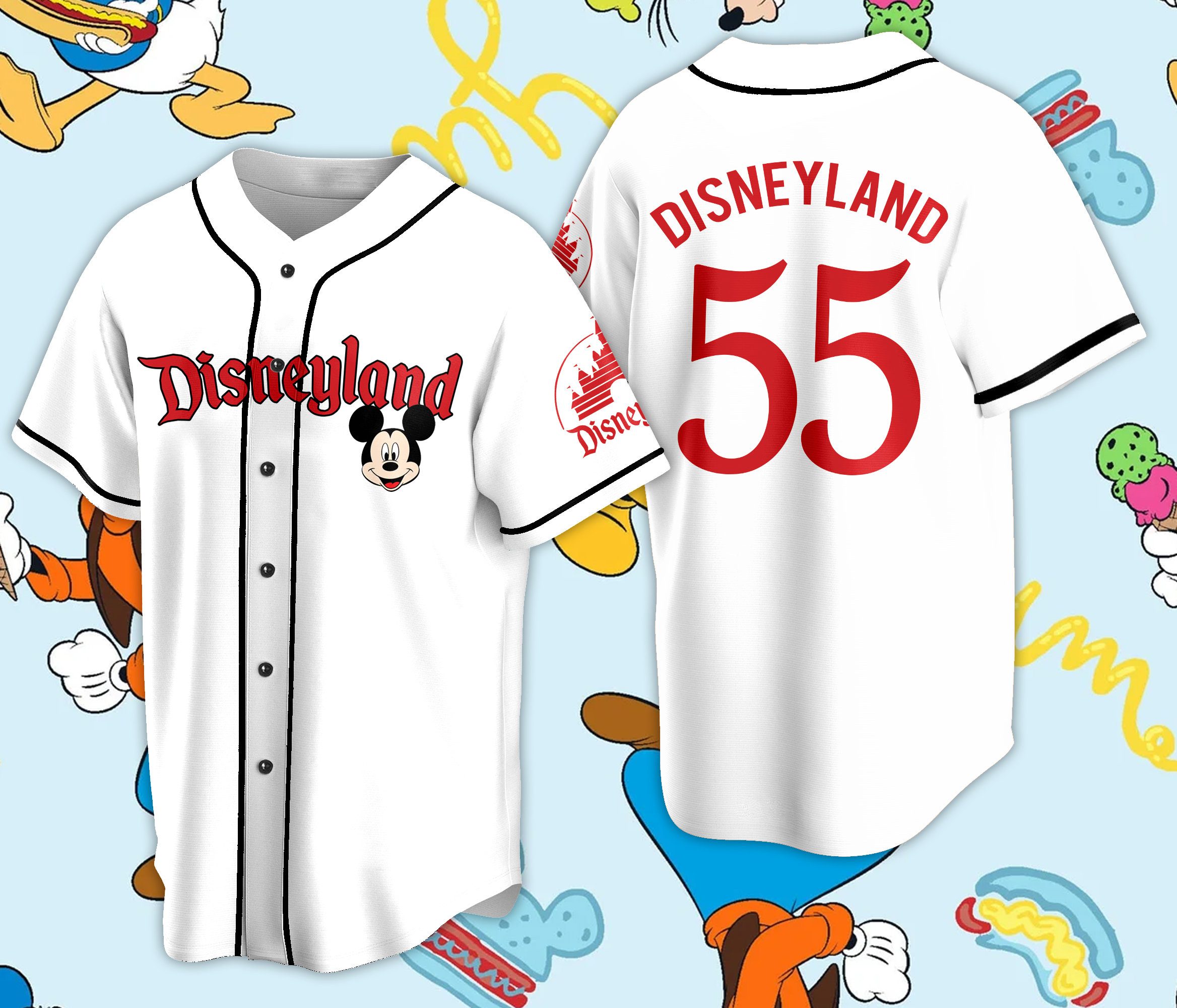 Custom Disneyland Baseball Jersey Disney Vacation Matching Shirt sold ...