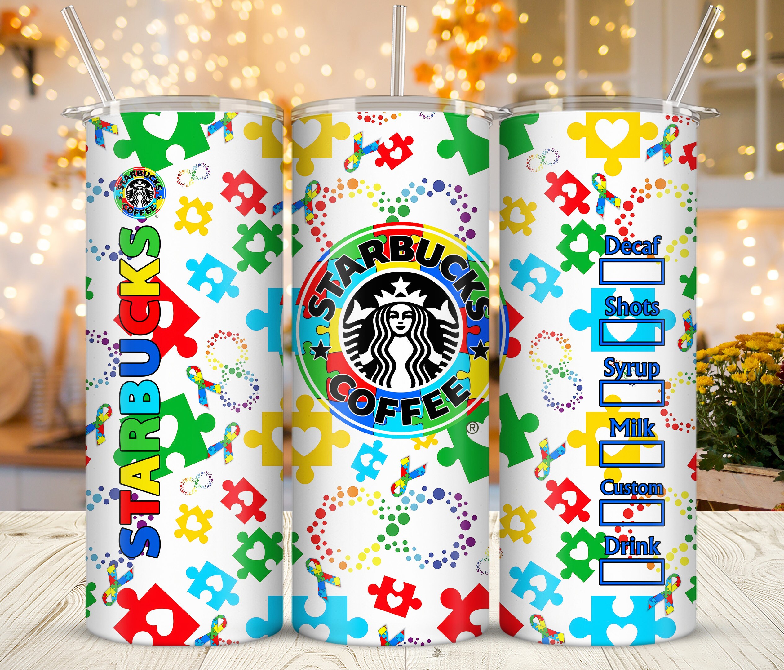 Autism Awareness Month Autism Support 20oz Skinny Tumbler Sublimation ...