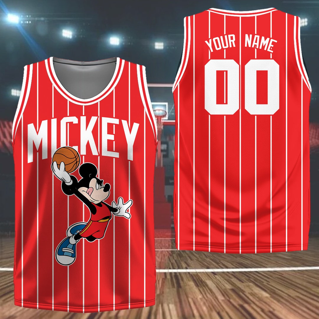 Custom Ddisney Mickey Mouse Game Day Basketball Jersey Ddisney Cartoon ...