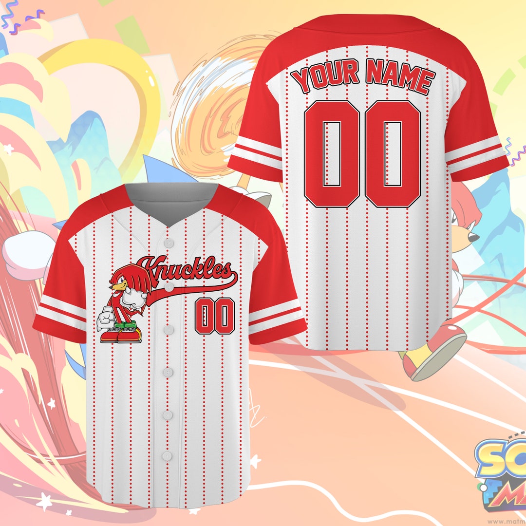 Personalized Sonic the Hedgehog Baseball Jersey Custom Sonic Shirt ...