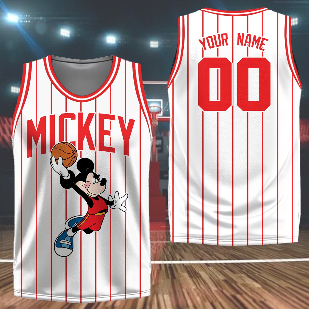 Custom Ddisney Mickey Mouse Game Day Basketball Jersey Ddisney Cartoon ...