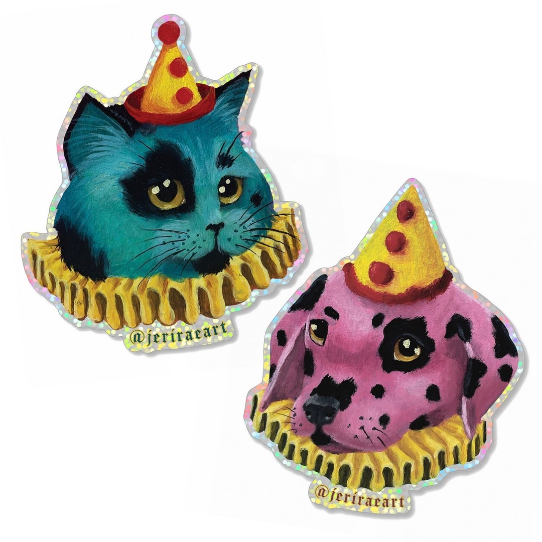 Clown Cat/clown Dog Sticker! Silly Little Guys Clown Core Circus Bumper ...