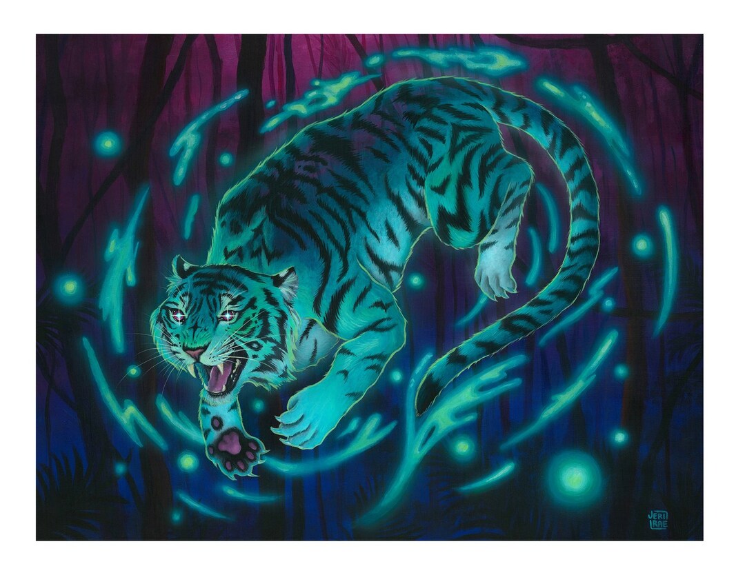 Forest Spirit - Print! Magic Tiger White Mint Water Ghost Phantom Glow ...