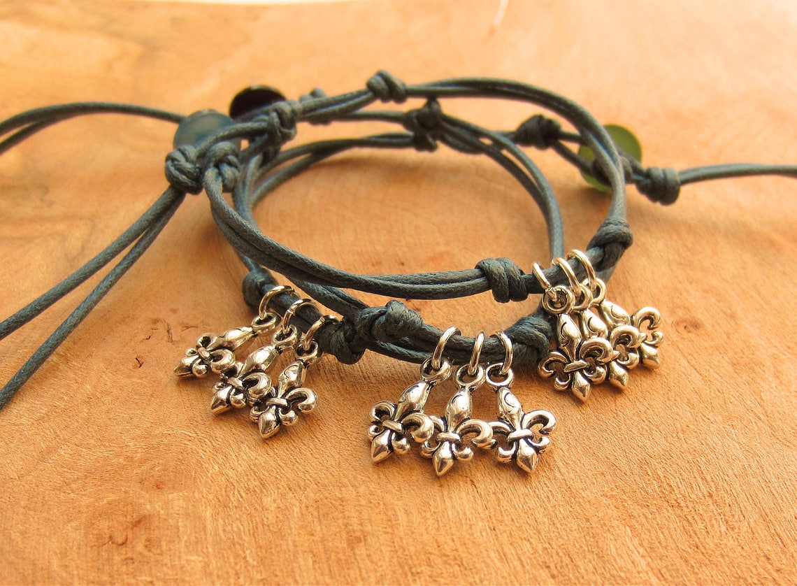 Set of 3 Musketeers Bracelets Hand Woven Denim Blue Cotton | Etsy