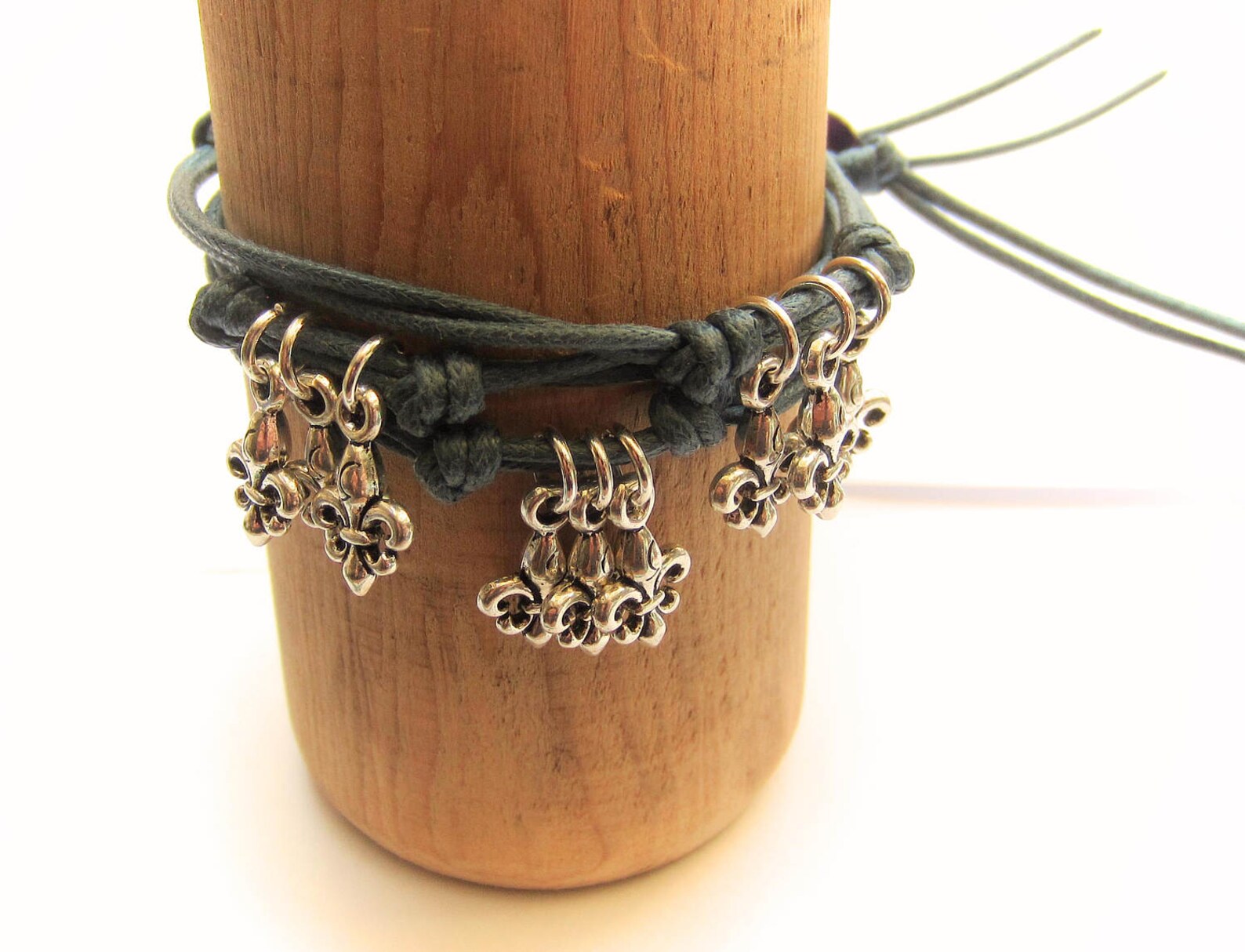 Set of 3 Musketeers Bracelets, Hand Woven Denim Blue Cotton Cord, 3 ...