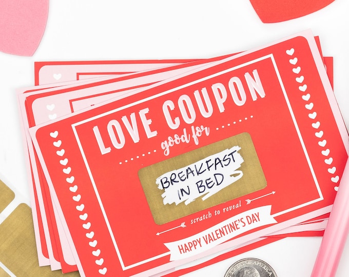 Scratch-off Love Coupons Scratch off Voucher Valentines Gift for Her ...