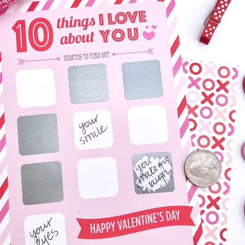 Scratch off Valentine Card 10 Things I Love About You - Etsy