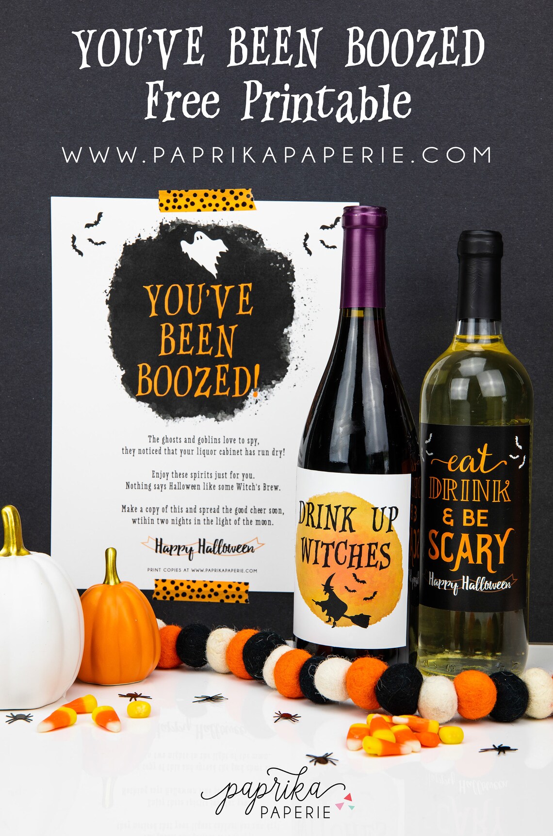 Halloween Wine Labels Drink up Witches Wine Eat Drink and - Etsy