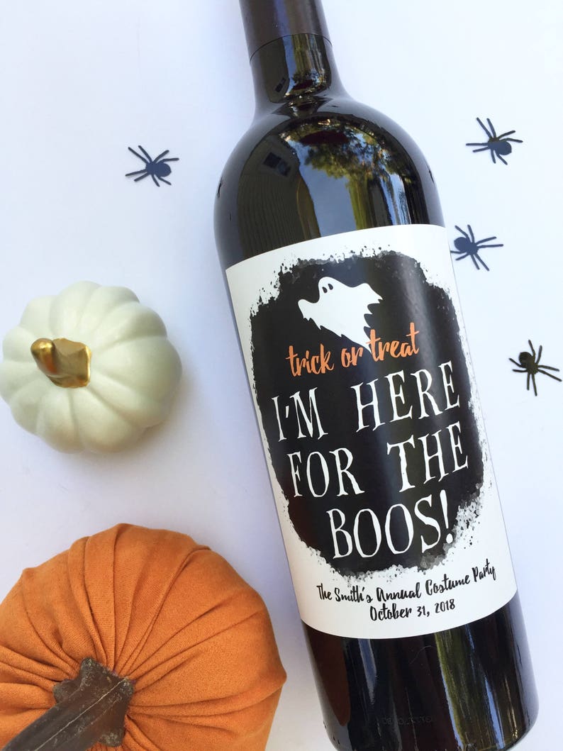 Halloween Wine Labels I'm Here for the Boos Halloween | Etsy