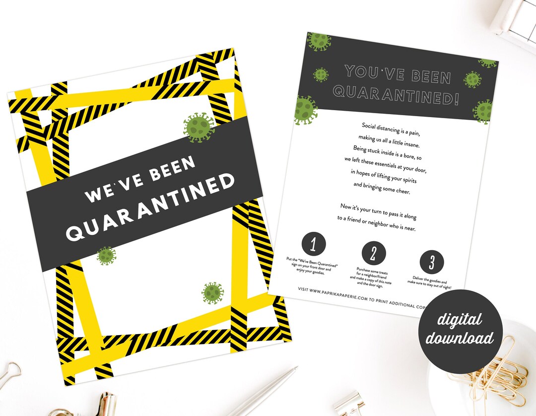 You've Been Quarantined Printable Social Distancing Gift Funny ...