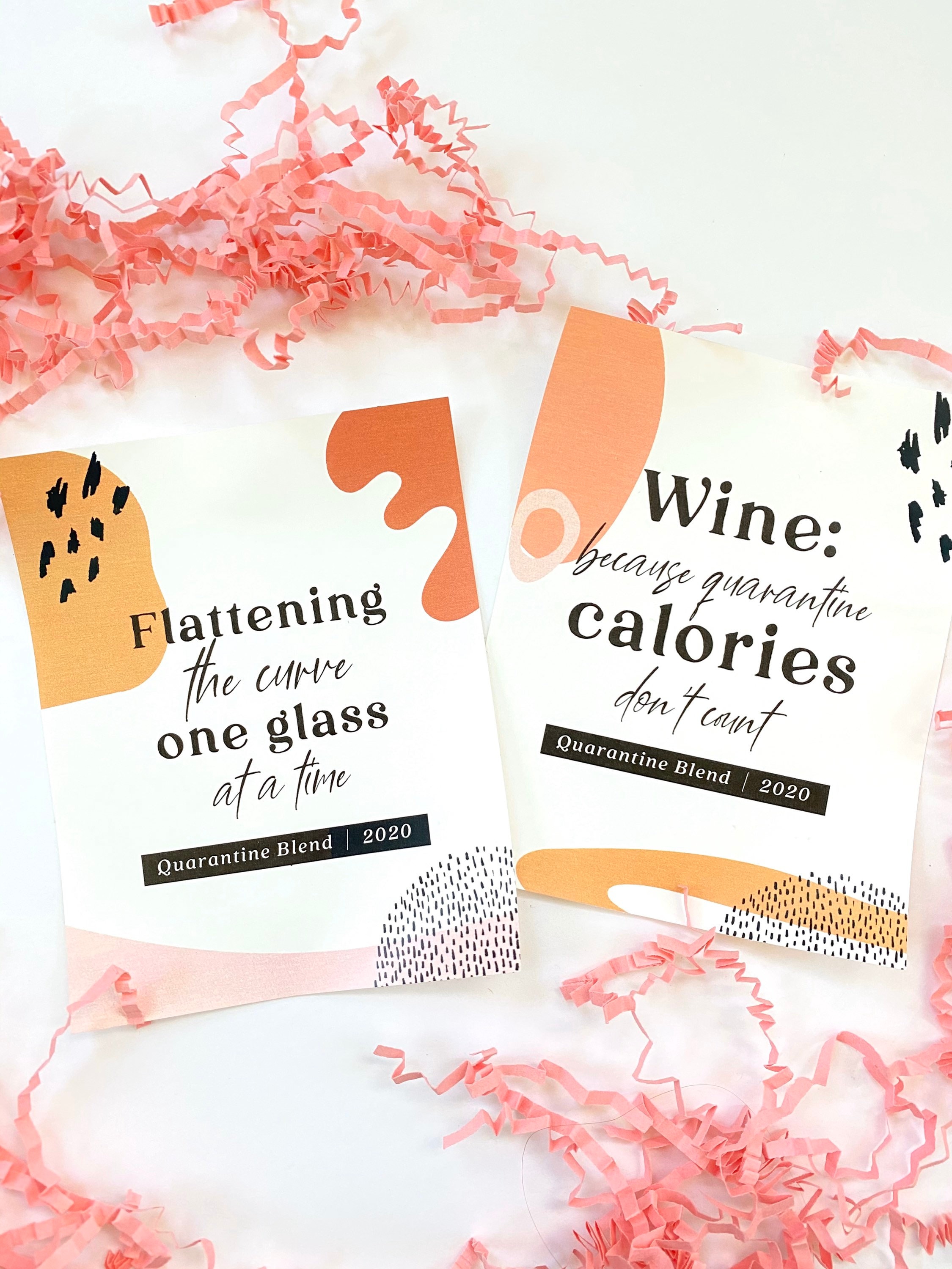 Quarantine Wine Labels Funny Quarantine Care Package Social | Etsy