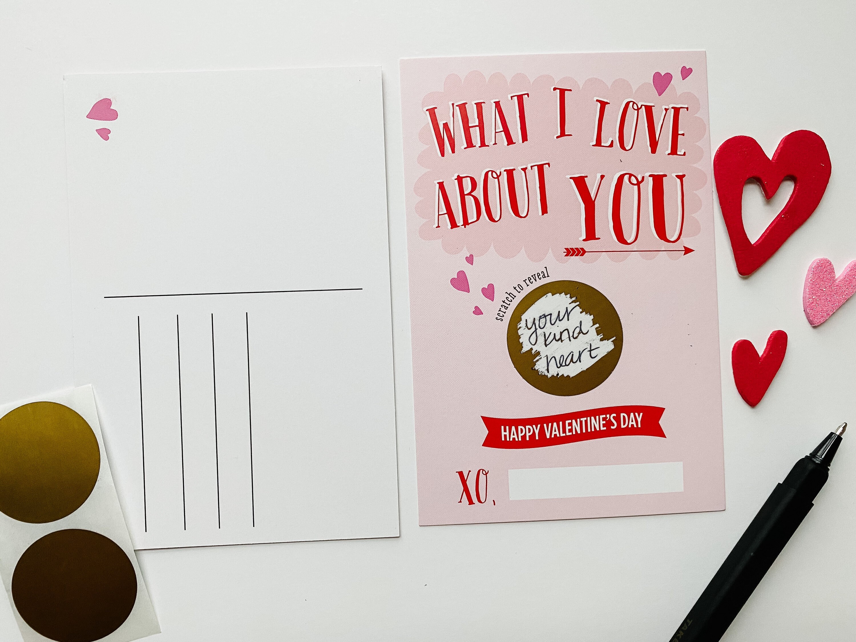 Valentines Postcard Scratch off From Teacher Valentine - Etsy