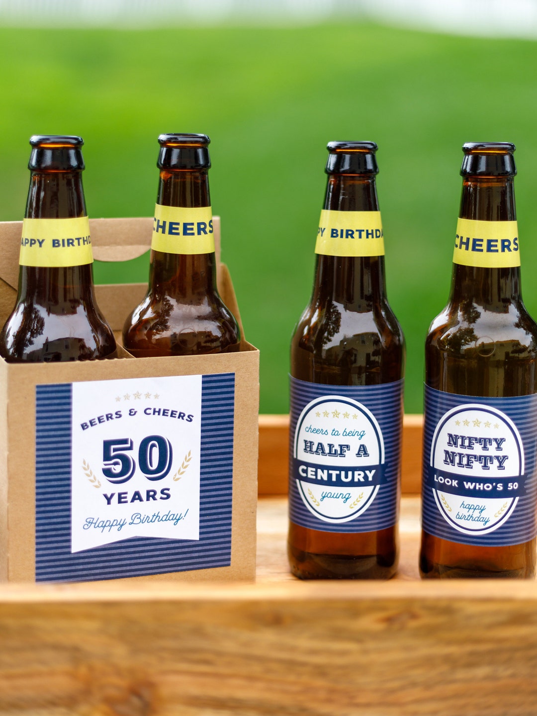 50th Birthday Gift, Custom Beer Bottle Labels, Cheers and Beers to 50 ...