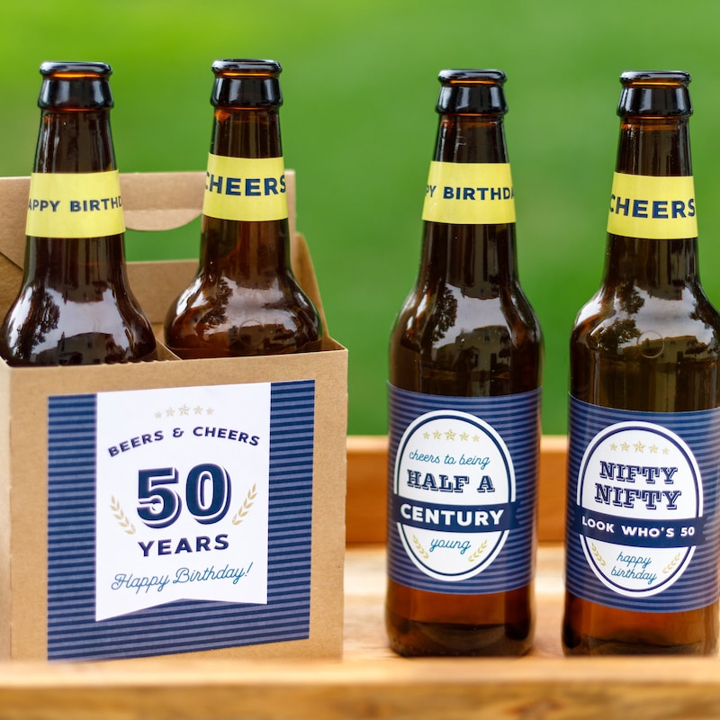 50th Birthday Labels - Etsy