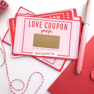 Scratch-off Love Coupons Scratch off Voucher Valentines Gift for Her ...