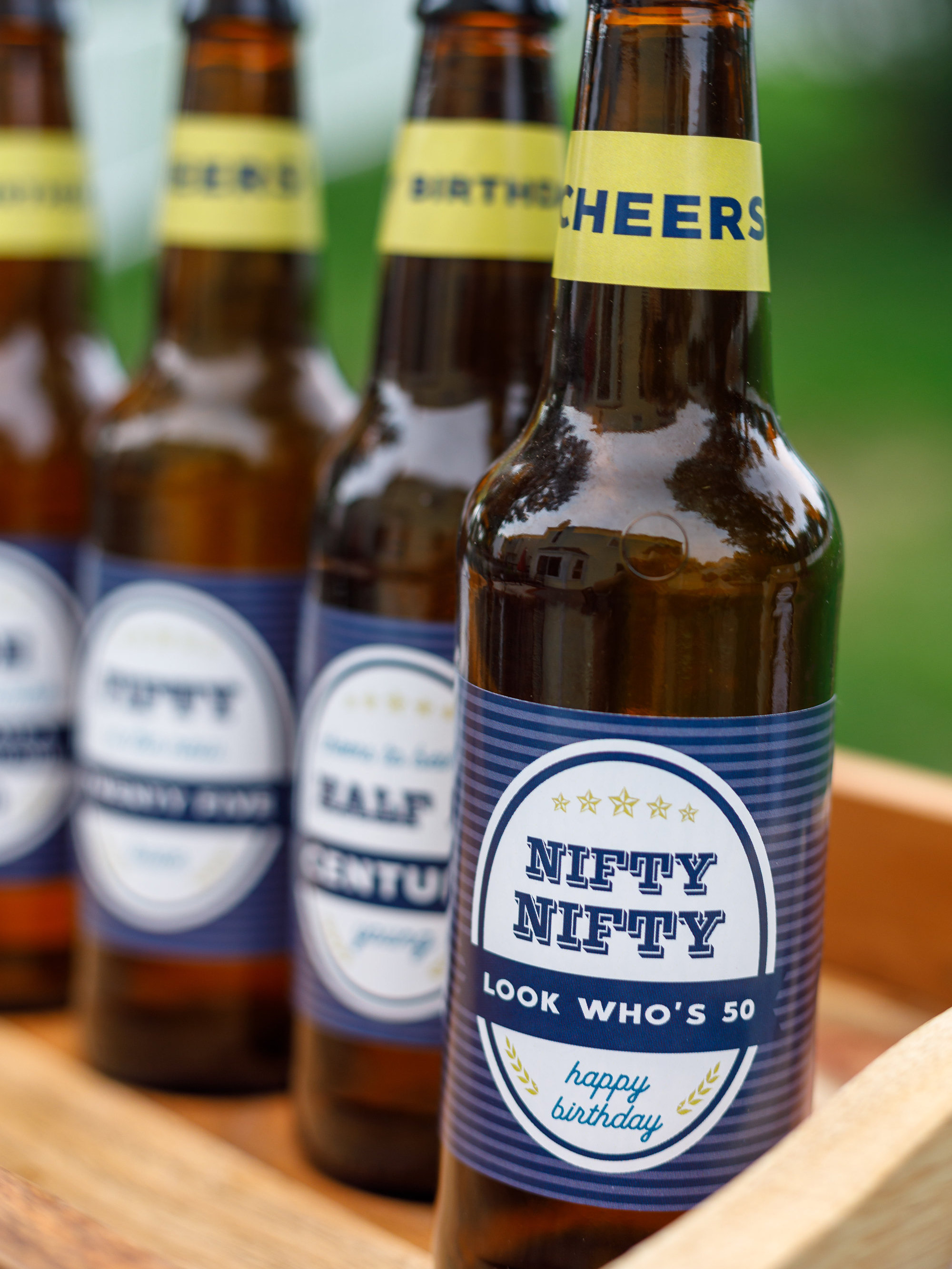 50th Birthday Gift, Custom Beer Bottle Labels, Cheers and Beers to 50 ...