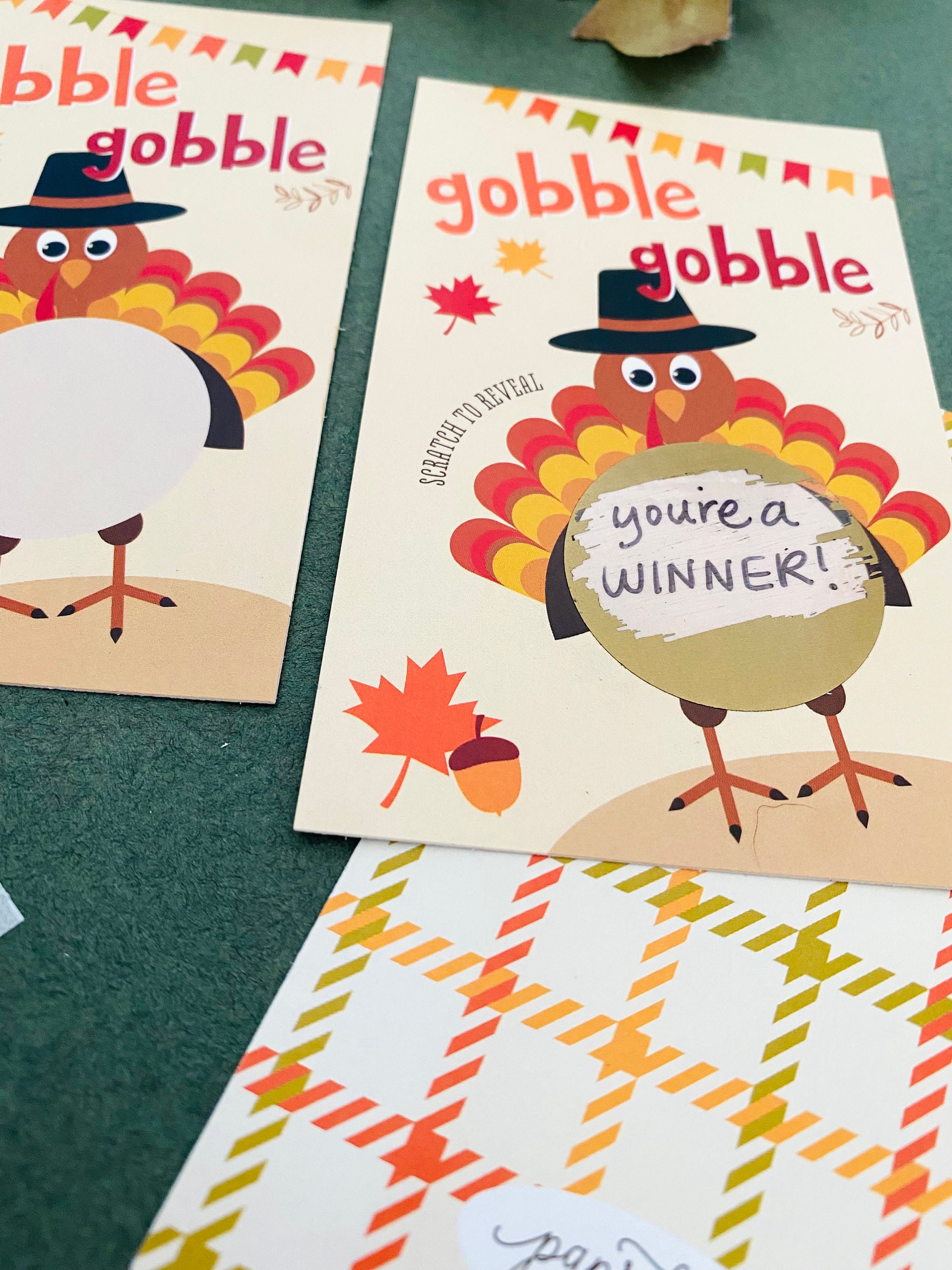 Thanksgiving Turkey Scratch off Card Gift, Fall Party Game, Surprise ...